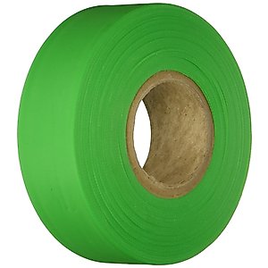 Brady 58353 Fluorescent Green Flagging Tape for Boundaries and Hazardous Areas - Non-Adhesive Tape, 1.188" Width, 150' Length (Pack of 1)