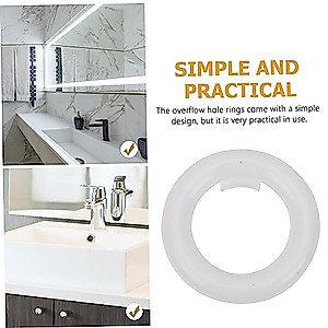 OSALADI 60pcs Washbasin Overflow Hole Bath Sink Sanitary Sink Ring Sink Hole Sink Overflow Trim Ring Sink Overflow Covers Wash Sink Ring Kitchen Accessory Basin Sink Strainer White Plastic