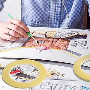 TSSART 4 Rolls Fine Line Tape - Medium Tack Pinstripe Tape, Fineline Masking Tape in 1/16, 1/8, 1/4 and 1/2 Inch Wide x 60 Yard Long, Painters Masking Tape for DIY Car Auto Paint Art