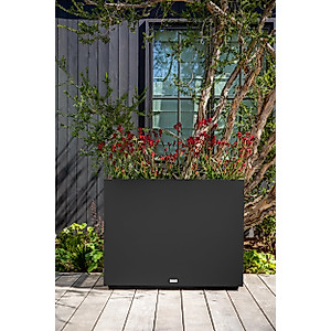 Veradek Block Series Span Plastic Planter - Tall Rectangular Planter for Outdoor Patio/Porch | Durable All-Weather with Removable Insert Bucket | Modern Design for Plants, Flowers, Garden