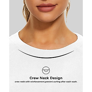 WOWENY Thermal Shirts for Women Base Layer Ultra Soft Fleece Lined Long Sleeve Top Thermal Underwear Winter Cold Weather(White,Medium)