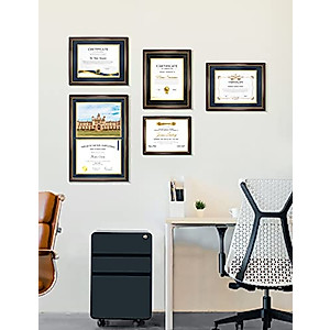 Annecy 11x14 Picture Frame Black, Diploma Frame for Wall or Desktop Decoration, 11x14 frame with mat for 8.5x11 Certificate, College Degree Frame with Tempered Glass and Velvet Back Panel（1 Pack）