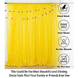 Yellow Glitter Backdrop Curtain Photo Backdrop 4FTx7FT Sequins Shimmer Curtains for Backdrop -1011E