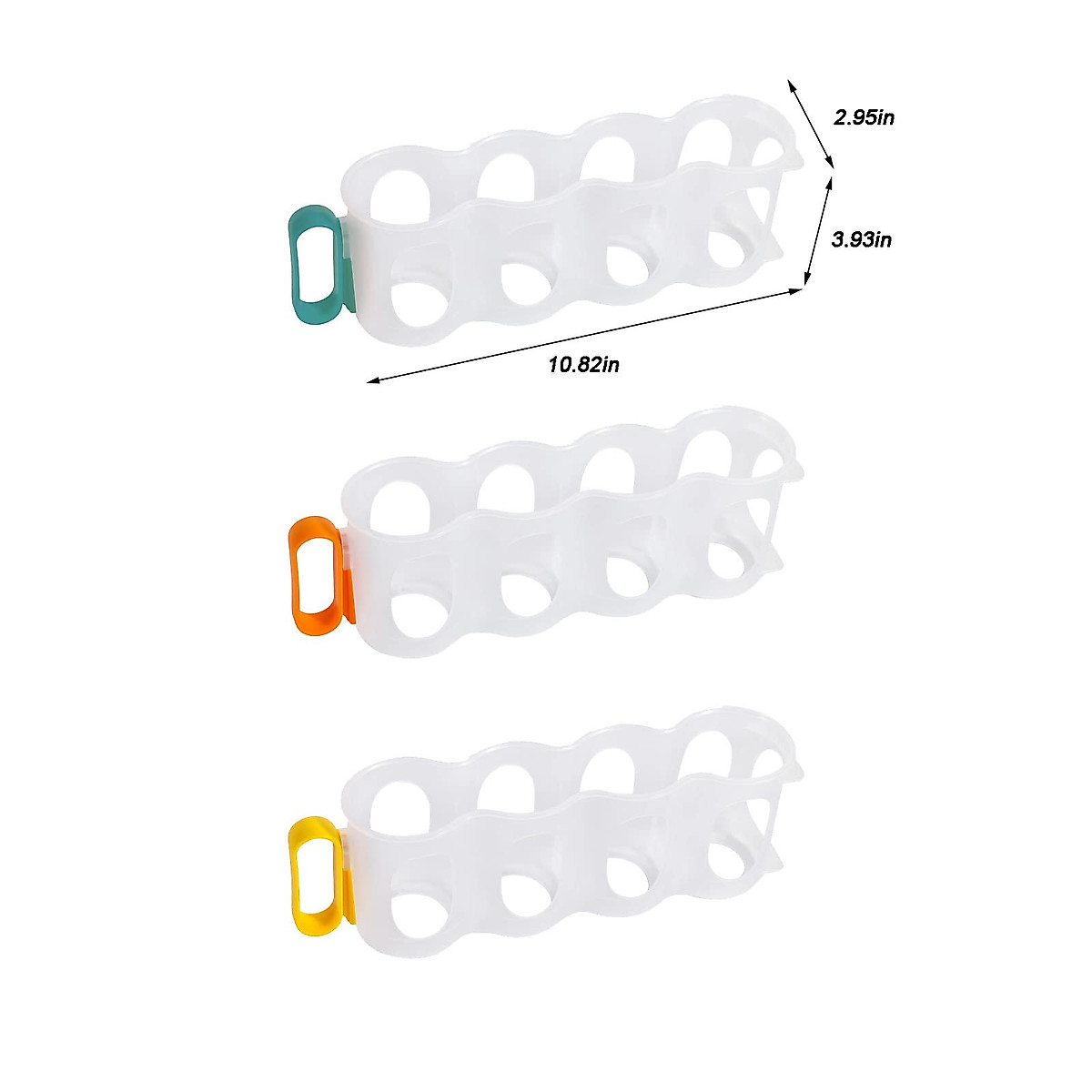 KNONAP Portable Soda Can Organizer for Refrigerator,Drink Organizer for Fridge,Beer Can Holder, Fridge Storage Sliding Rack with Handles (Orange)