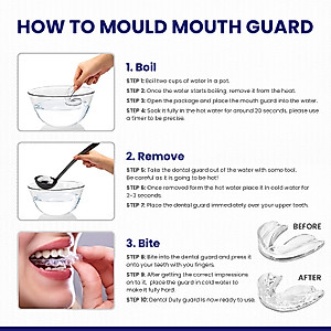 Professional Mouth Guard for Grinding Teeth - 2 Sizes 4 Pieces Mouthguard, Moldable Night Guards for Teeth Grinding, Night Guard for Bruxism & Teeth Clenching - Dental Guard Case