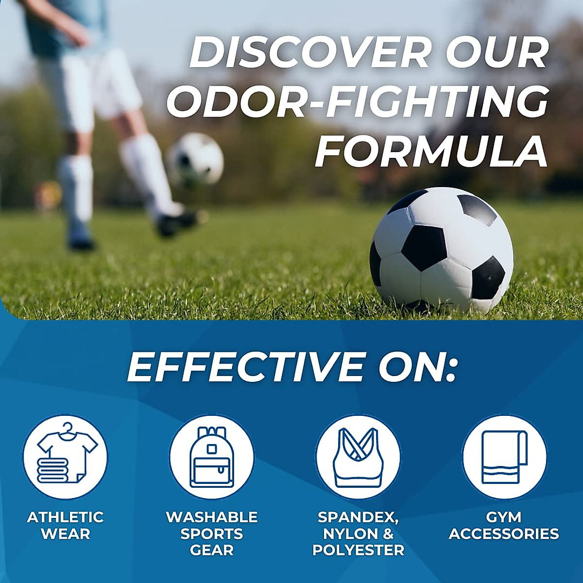 Sports Laundry Odor Eliminator, Liquid, 15 Loads | Remove Sweat Odors from Workout Clothes, Sports Uniforms, Everyday Use, etc. | Unscented and Safe to Use in Any Washing Machine