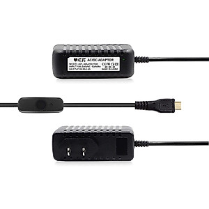 LoveRPi Certfied MicroUSB 5.25V 2.5A Power Supply with Power Switch and Status LED for Raspberry Pi