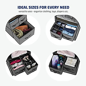 ZOBER Hanging Closet Organizer and Storage Shelves - 9-Shelf Wardrobe Clothes Organizer for Dorm Room, Baby Nursery, Small Closet Storage - Grey