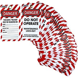 Harrier Hardware Lockout Tagout Tags, 3 x 5.5-inch, OSHA Compliant Lock Out Tags 40-Pack