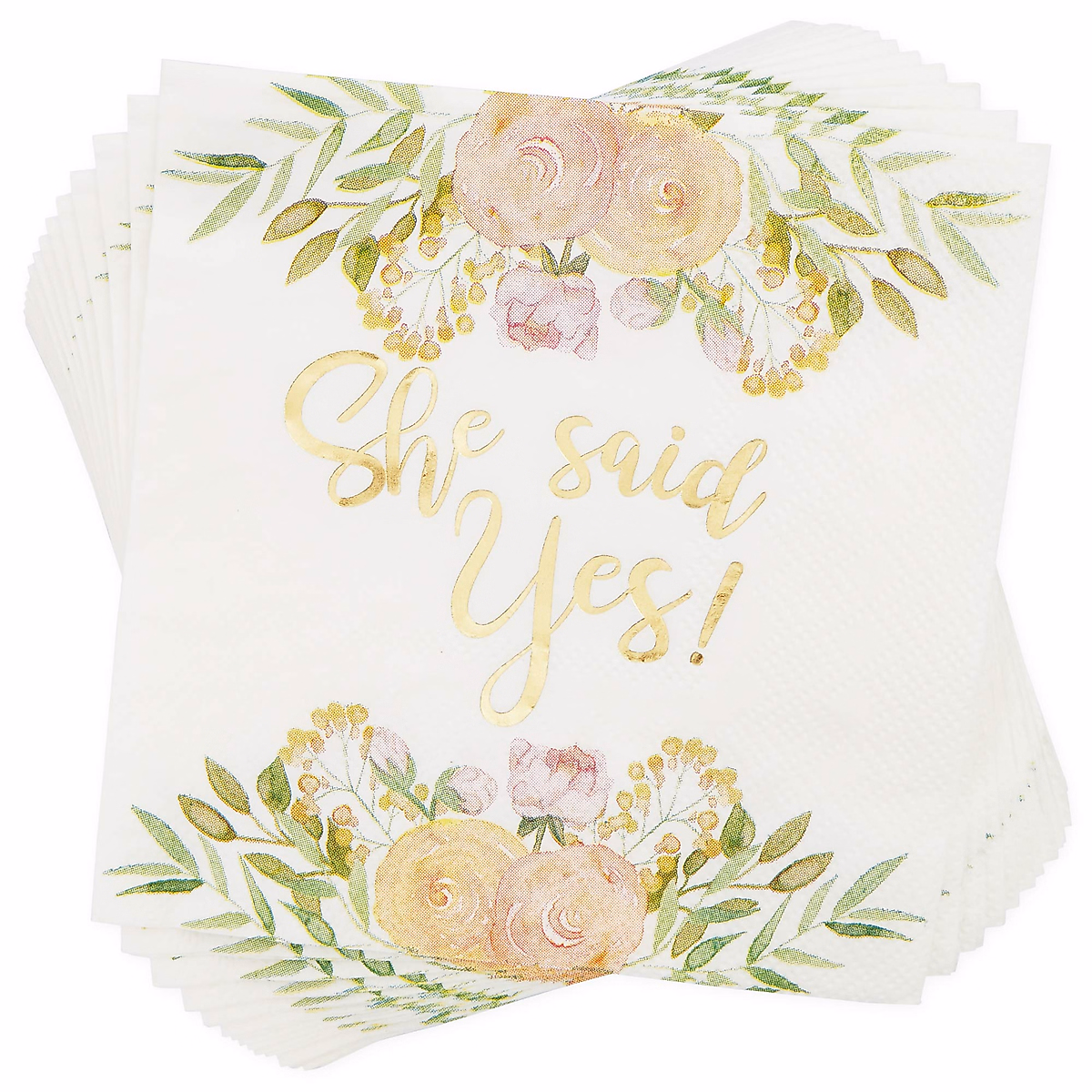 Sparkle and Bash Bridal Party Pack, Includes Paper Plates, Napkins, Cups, Cutlery, Banner, and Plastic Tablecloth (Serves 24, 146 Pieces)