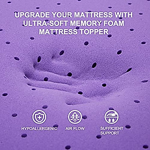 SINWEEK 3 Inch Gel Memory Foam Mattress Topper Ventilated Soft Pressure Relieve Mattress Pad, Breathable Bed Topper, CertiPUR-US Certified, Twin Size