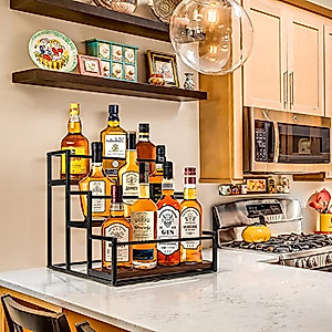 THYGIFTREE Syrup Bottle Holder Rack for Coffee Bar 3-Tier Coffee Syrup Organizer Stand 12 Bottles Storage Shelves for Syrup, Wine, Dressing for Kitchen Coffee Shop (Brown)