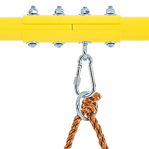 Swing Set for Backyard, 3 in 1 Metal Kids Swing Sets with 2 Pack Swings Seats and Climbing Ladder Playset for Children and Adult Indoor Outdoor Activity Playground Park