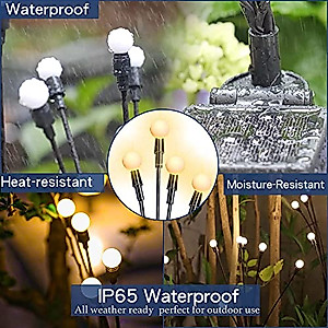 Elitecran Solar Garden Lights, 1 Pack 8 LED Solar Firefly Lights, IP65 Solar Landscape Light, Swaying Decorative Lights for Garden Yard Patio Path for Halloween Christmas (Warm Light, 1 Pack)
