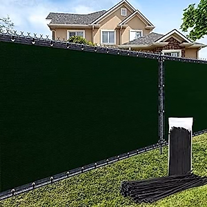 AofeiGa 180GSM 6ft x 50ft Fence Privacy Screen Heavy Duty Fence Cover Garden Wall Backyard Dark Green