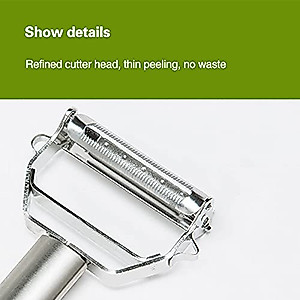 KYJD Stainless Steel Double-Head Double-Sided Multi-Function Shredder, Plane, Potato, Cucumber, Onion, Vegetable and Fruit Peeling Knife, one Pack
