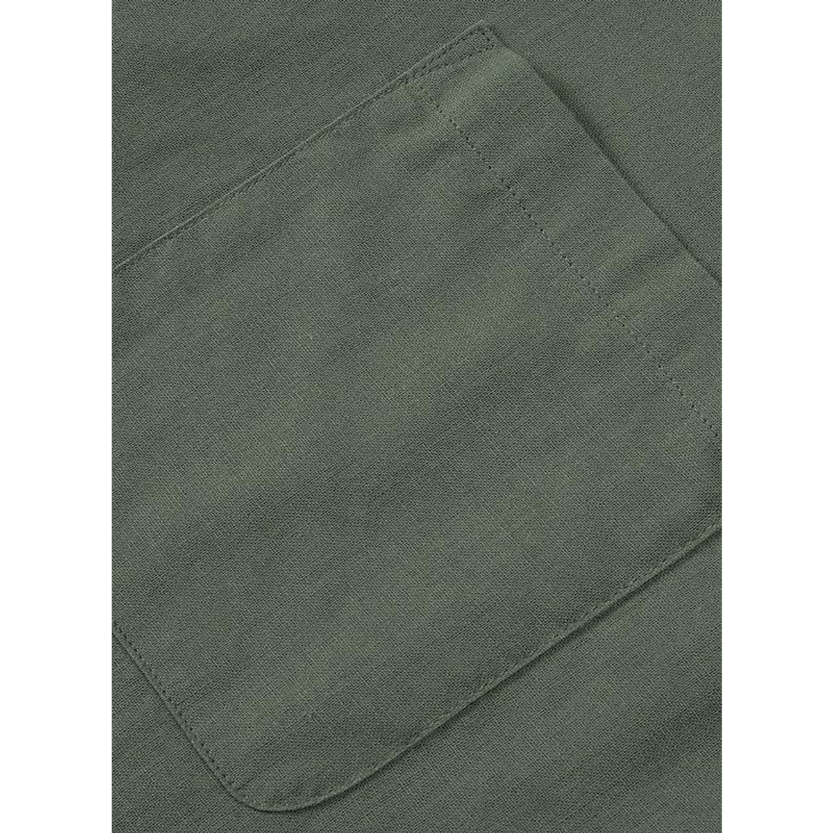 JMIERR Men's Cotton Linen Hawaiian Shirt - Casual Button Down, Cuban Collar, Short Sleeve, Pocket, US 43(L), Green