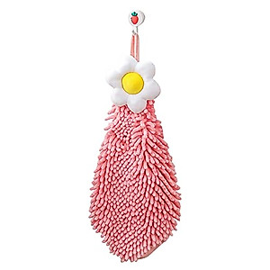 NGUMMS Chenille Hand Towel,Hanging Kitchen Towels,Kids Hand Towels Kitchen Hanging Hand Towels,Quick Dry Flower Towels Funny Cartoon Hand Towel for Kitchen, Absorbent Thick Hand Towel