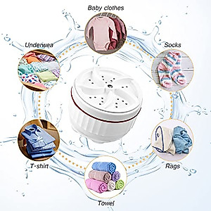 Andoer Ultrasonic Turbo Washing Machine Portable Mini Washer with USB Power Supply Suction Cups for Home Travel Business Trip