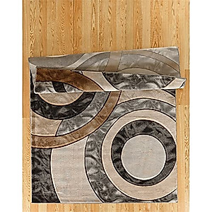MDA Home Orelsi Gray/Cream Contemporary Polypropylene Area Rug - 5'2" x 7'5"