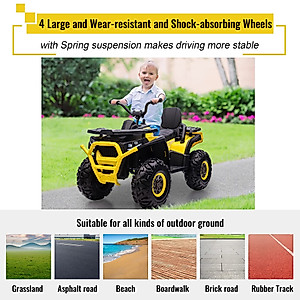 COLOR TREE Kids ATV Ride On ATV 12V Battery Powered Electric Vehicle 4 Wheeler Quad High/Low Speeds with LED Light, Music, Horn, USB/TF/MP3 for Boys & Girls Gift