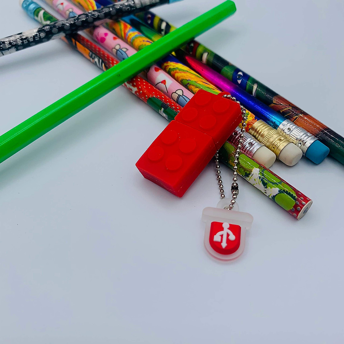 16GB USB Flash Drive - Red Pen Drive - Building Blocks USB Drive - Thumb Drive 16GB (Red)