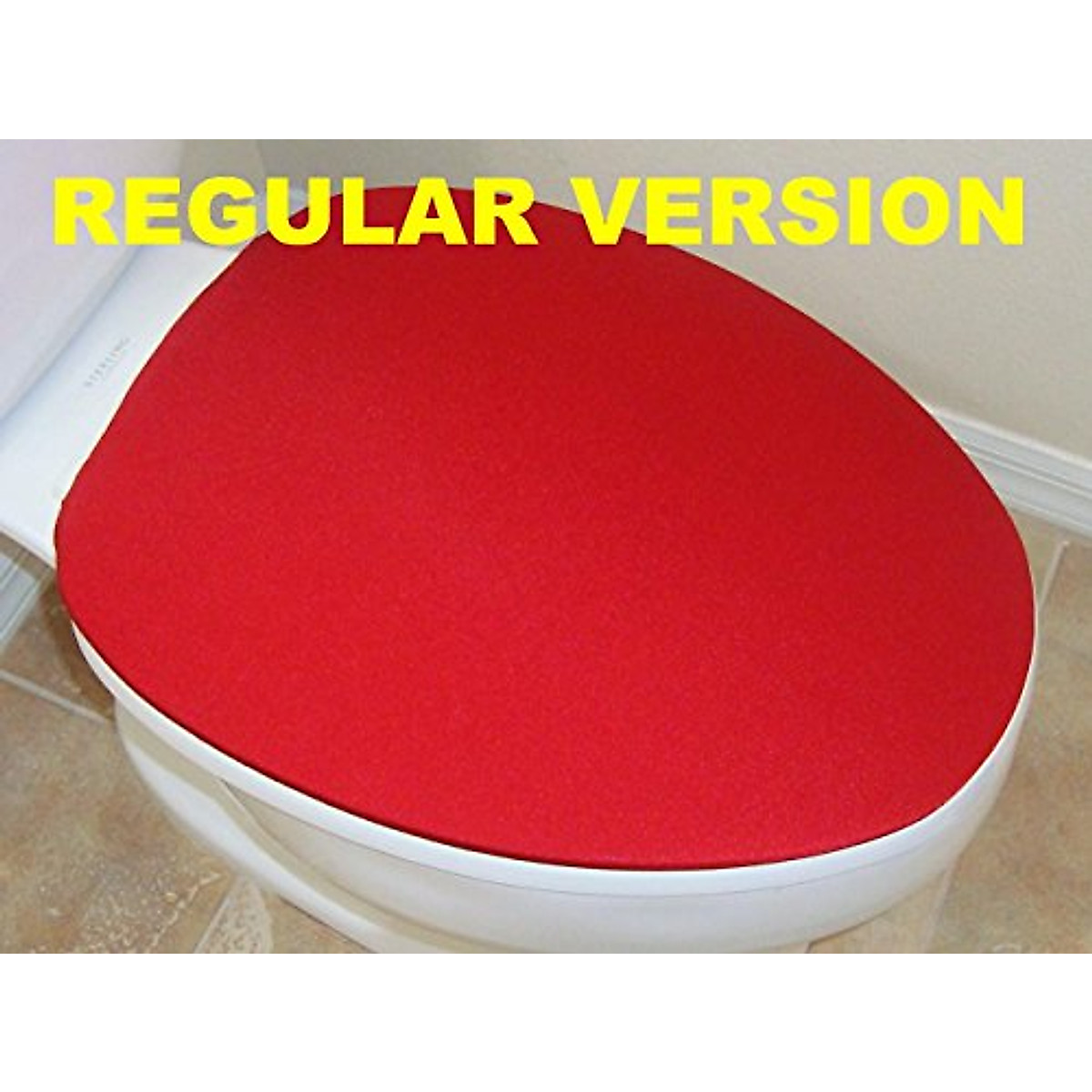Spandex Fabric Cover for a lid Toilet SEAT fits on Round & Elongated Models - Handmade in USA (Red)