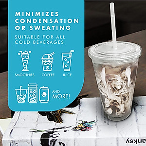 Eco To Go Cold Drink Tumbler - Double Wall -16oz. Capacity - Clear