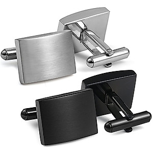 FIBO STEEL Stainless Steel Classic Cufflinks for Men Wedding Business Mens Father's Day Dad Birthday Gifts