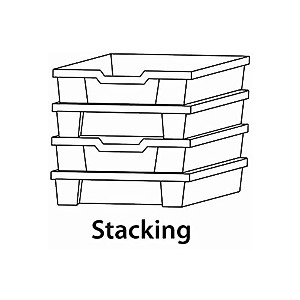 Gratnells Shallow F1 Storage Tray, Pack of 8, Heavy Duty School, Industrial & Utility Storage Bins, 12.3" x 16.8" x 3" (Translucent)