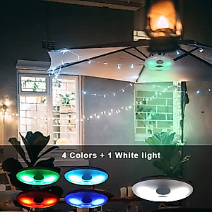 Patio Umbrella Light with Bluetooth Speaker,LED Outdoor Waterproof RGB Color Changing Parasol Light,Rechargeable USB Portable Tent Lamp for Camping Garden Patio Restaurant