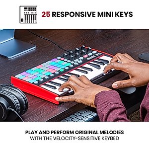 AKAI Professional APC Key 25 MK2 - 25-Key USB MIDI Keyboard Controller for Clip Launching with Ableton Live Lite, 40 RGB Pads and 8 Rotary Knobs