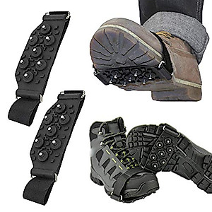 Universal Strap Grippers Spikes Winter Boots Grips Metal Studs Shoes Snow Patio Lawn & Garden Cooking Utensils Holder Wood (AS SHOW, One Size)