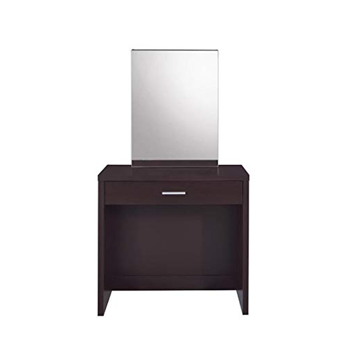 Coaster Home Furnishings 2-piece Vanity Set with Hidden Mirror Storage and Lift-Top Stool, Cappuccino and Black
