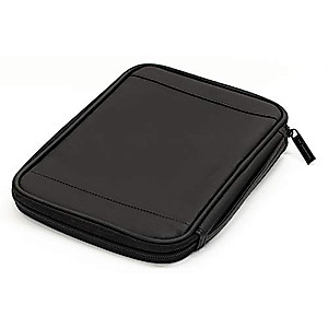 Black Fish Leather Like Vinyl Bible Cover Case with Handle, Thinline