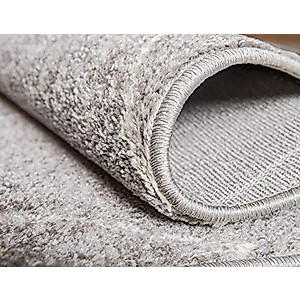 Unique Loom Trellis Frieze Collection Area Rug - Geometric (5' 1" Round, Light Gray/ Ivory)