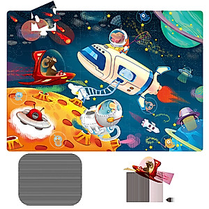 Floor Puzzles for Kids Giant Floor Puzzles Big Pieces Planet Puzzles 56 PCS Creative Moiré Fringes Jumbo Floor Puzzles Preschool Learning Educational Toys for Boys Girls (Fantasy Space)