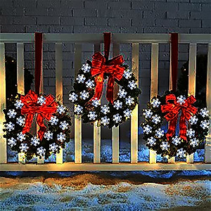 Ohwewant 30Ft 50LED Solar Christmas Lights Outdoor Waterproof, 8 Modes Solar Snowflake Lights Outdoor for Outdoor Christmas Decoration Wreath Garland Garden Yard Patio