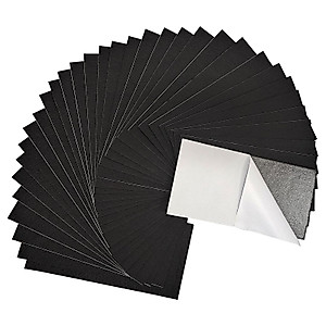 Jtnohx Self Adhesive Felt Sheets, Adhesive Backed Felt, 33 Pcs 4" x 8" Felt Adhesive, Sticky Back Stiff Felt for Crafts DIY Sewing School Projects Decoration (Black)