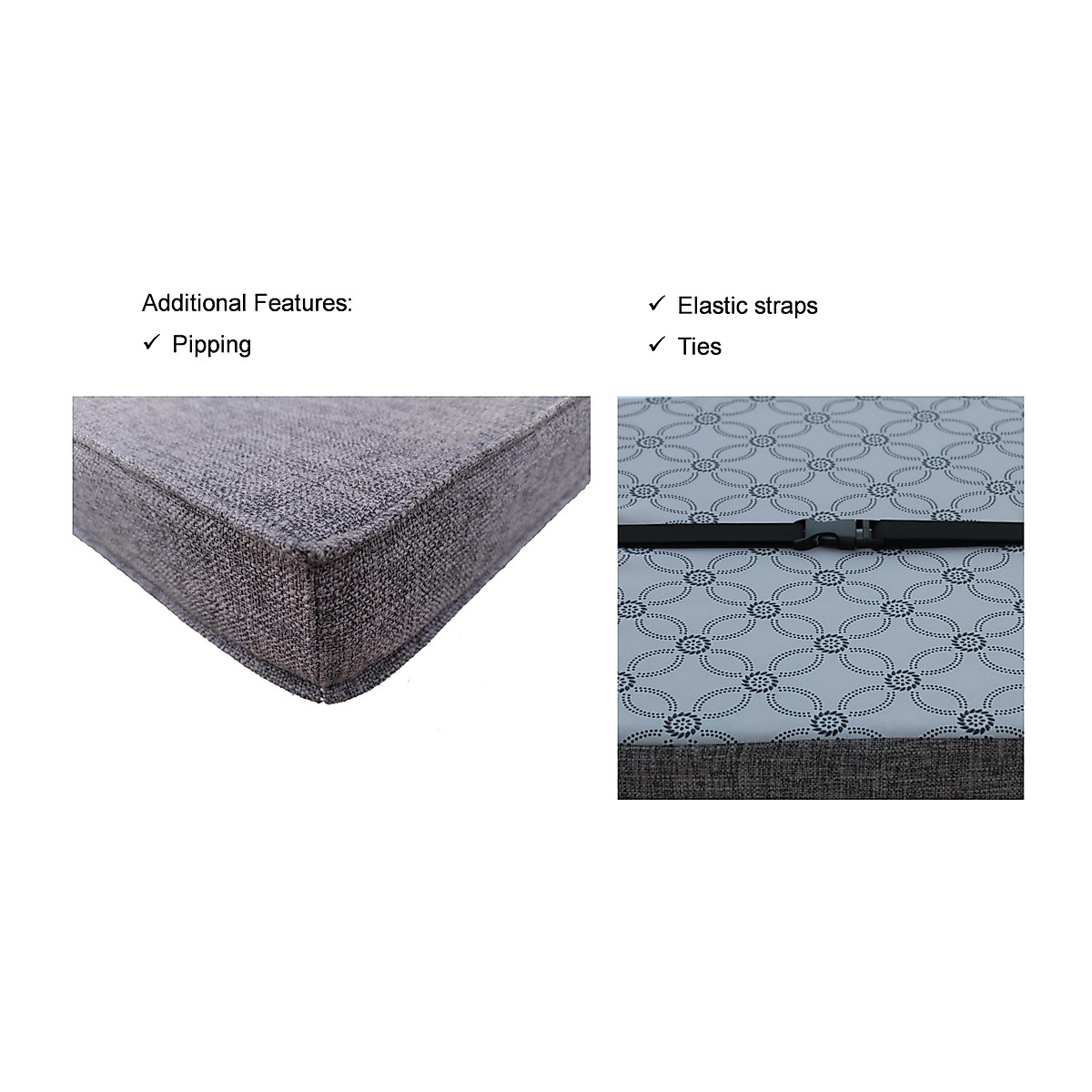 Ginsimar Custom Outdoor Furniture Cushion Covers, Chair Cushion Covers, Replacement Cushion Covers with Zipper, for couches and Sofas, only Cover, Customizable with 100 + Colors