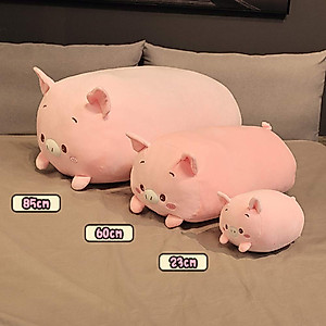 Jensquaify Pig Plush Pillow Soft Pig Stuffed Animal Toy Piggy Body Pillow, 33.5"