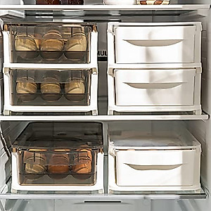 30 Grid Large Capacity Drawer Type Egg Holder, Household Egg Fresh Storage Box, Multi-Layer Chicken Egg Storage Container,Egg Drawer Box,White-Singlelayer