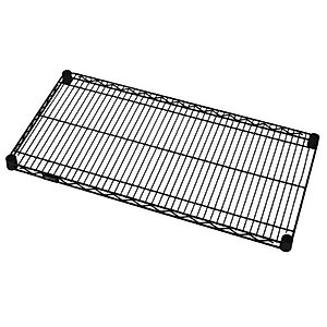 Quantum Storage 2448BK-4 4-Pack Extra Wire Shelves for 24" Deep Wire Shelving Unit, Black Finish, 800 lb. Load Capacity, 1" H x 48" W x 24" D,