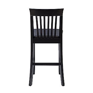 Linon Torino Collection Craftsman Counter Stool, 17.25"W x 19.5"D x 37"H, Black