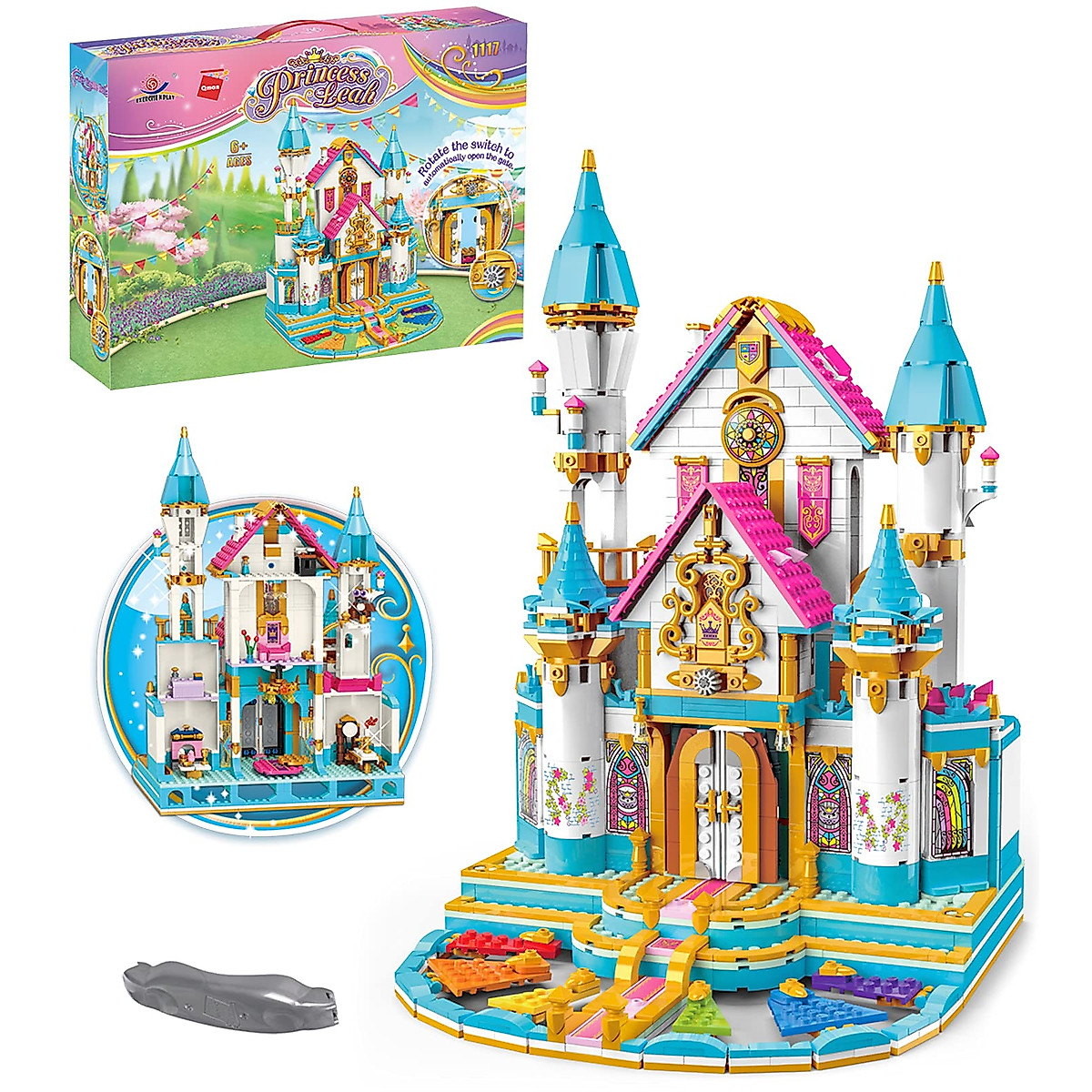 Friends Flower Castle Building Kit, 1117 Pieces Girls Princess Castle Building Blocks Toys, Creative Construction STEM Building Toys, Best Learning Roleplay Gift for Boys and Girls Ages 6+