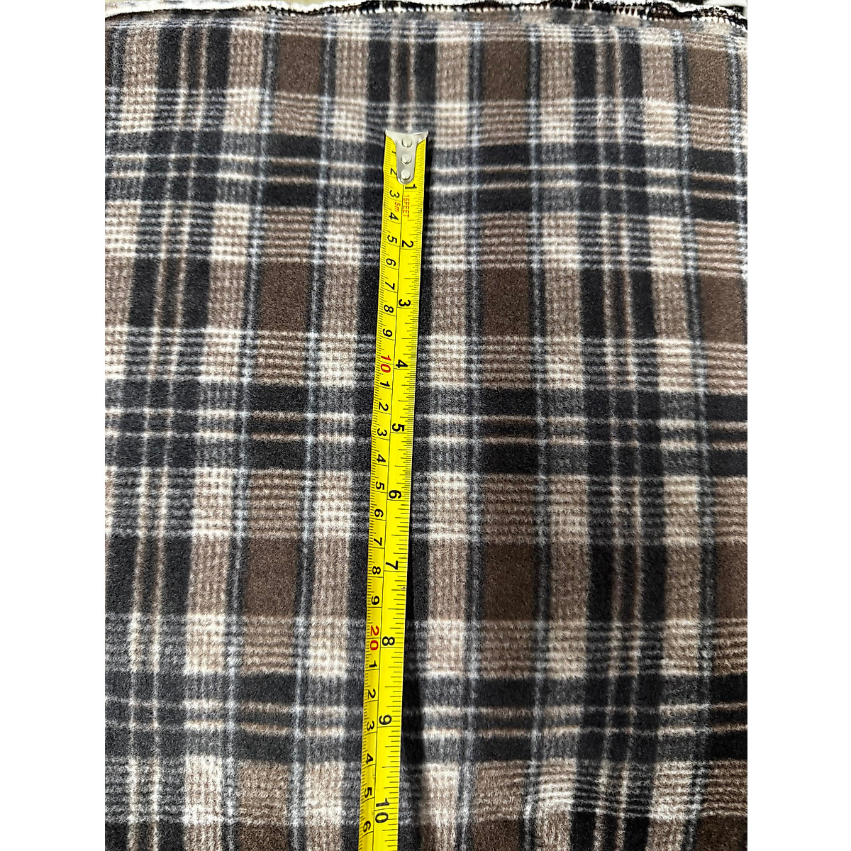 ALEKI Fabric, Brown Plaid,Tartan, Fleece Printed Fabric / 58" Wide/Sold by The Yard Sold by Yard