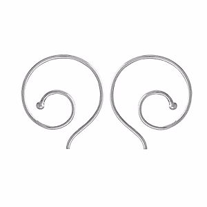 Boma Jewelry Sterling Silver Spiral Pull Through Hoop Earrings (5/8 Inch)