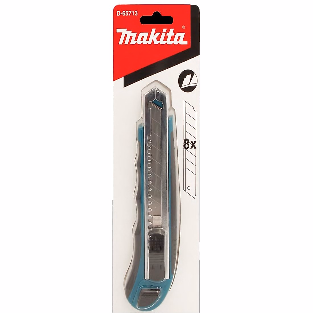 Makita Utility Knife Snap-Off Easy Loading Retractable Extra Blades Comfortable Rubber Handle Total 8 Blades