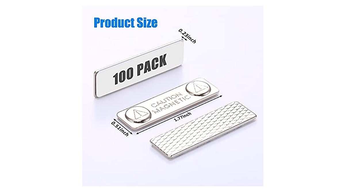 100 Magnetic Name Tag Sets - Secure & Stylish Badge Fasteners