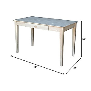 International Concepts Basic Desk with Drawer, Unfinished
